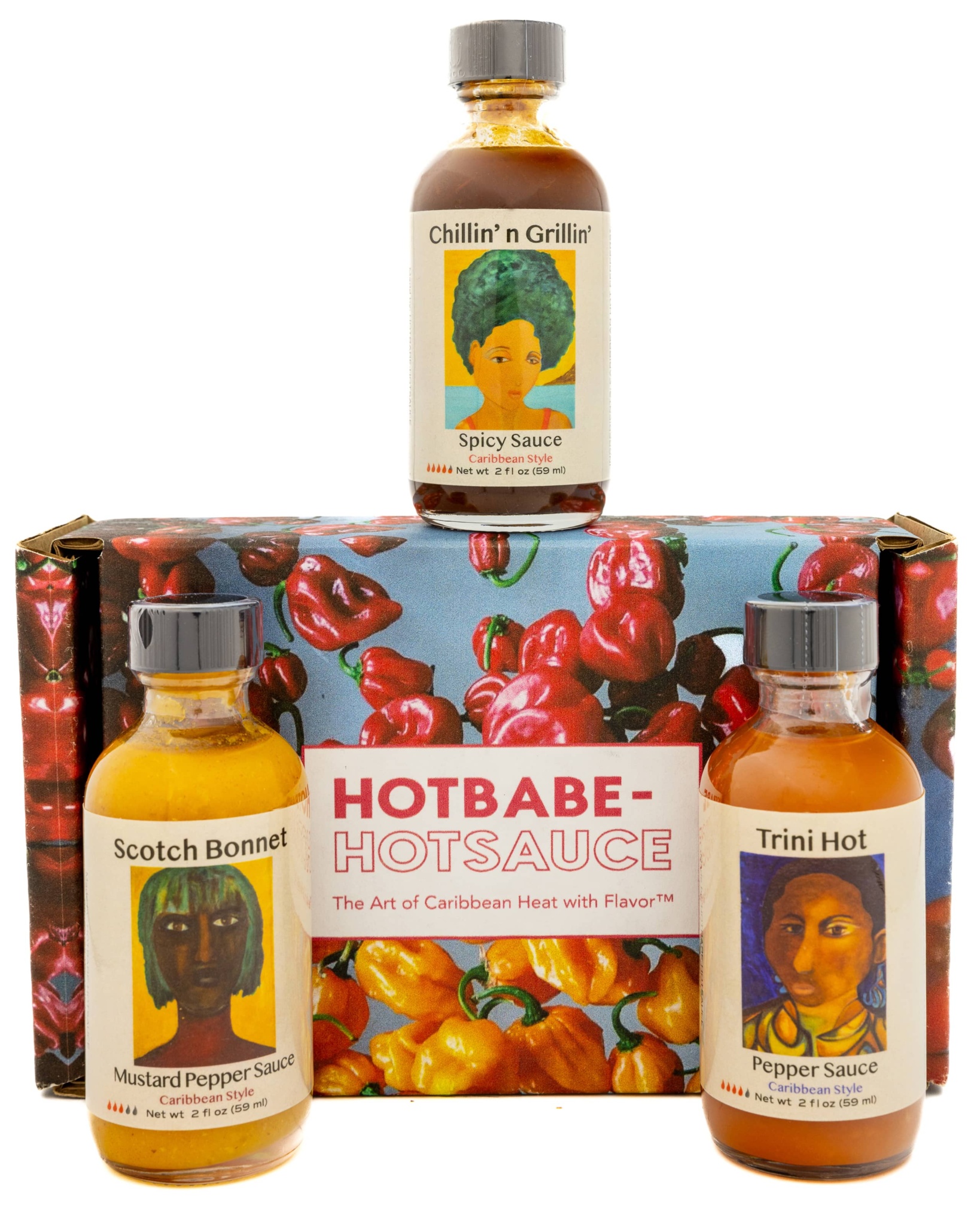 Caribbean Hot Sauces Gift Set - HOTBABE-HOTSAUCE